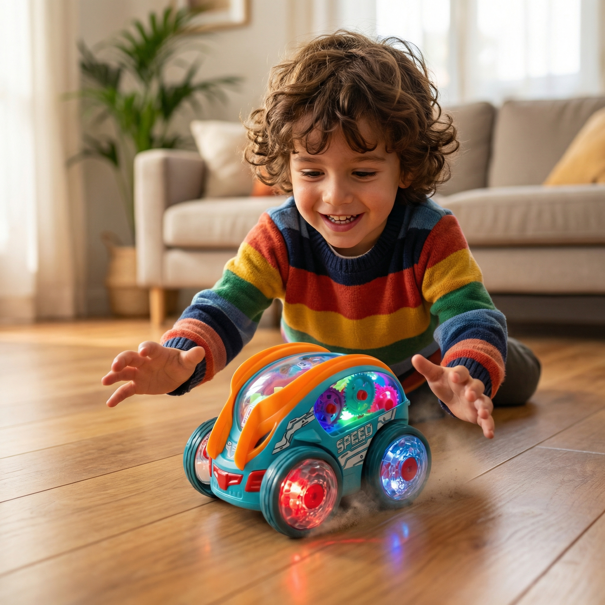 Coche acrobático luminoso – Hogariva